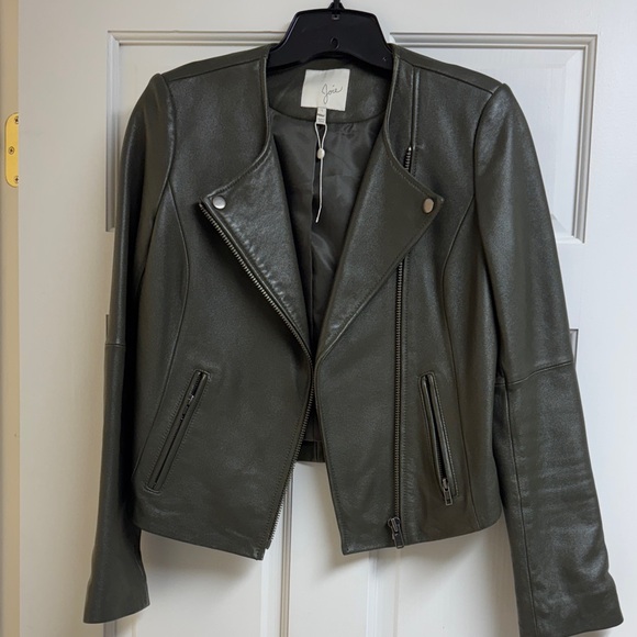 Joie | Jackets & Coats | Joie Olive Leather Jacket | Poshmark